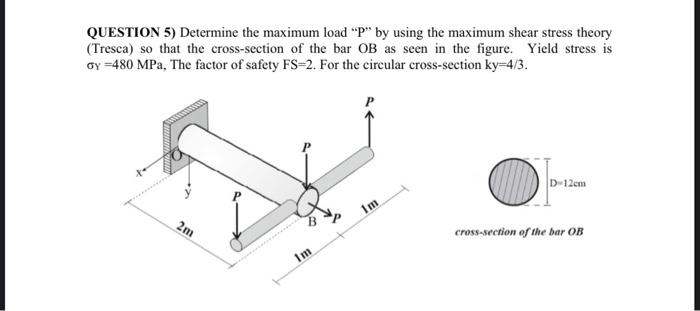 Solved QUESTION 5) Determine the maximum load "P" by using | Chegg.com