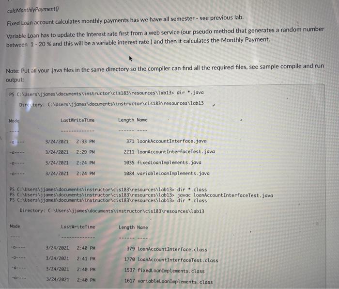 Solved loanAccountInterfaceTest.javaimport | Chegg.com