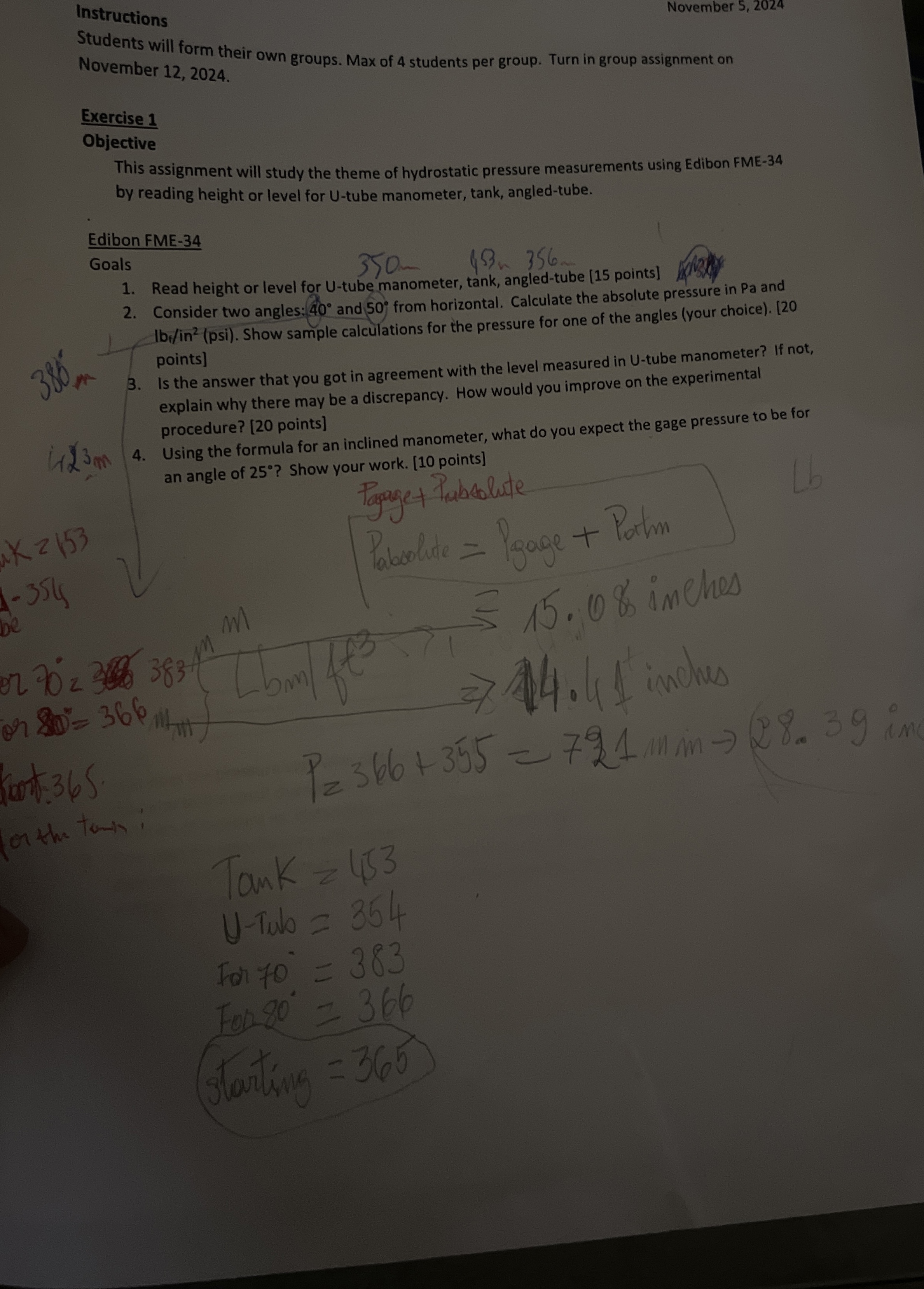 Solved InstructionsNovember 5, 2024Students will form their | Chegg.com
