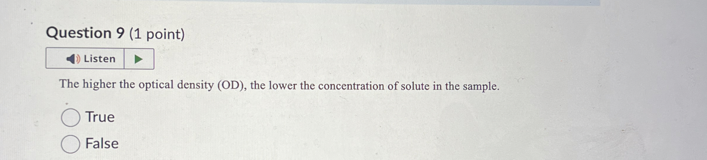 High Quality SOLUTION Question 9 (1 ﻿point)ListenThe higher the optical | Chegg.com