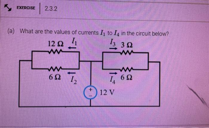 Solved (a) What are the values of currents I1 to I4 in the | Chegg.com