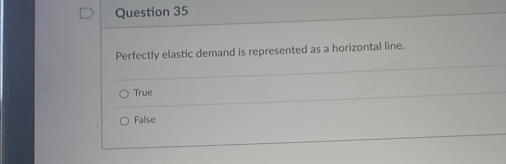 Solved Question 35Perfectly elastic demand is represented as | Chegg.com