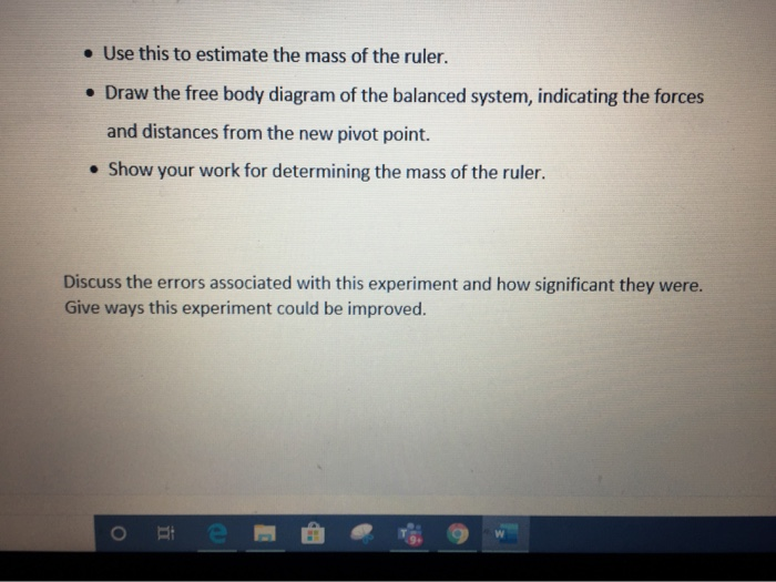 Solved 3 1 4. Determining the mass of the ruler . Place the | Chegg.com