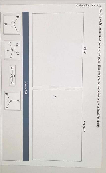 Solved Classify each molecule as polar or nonpolar. | Chegg.com