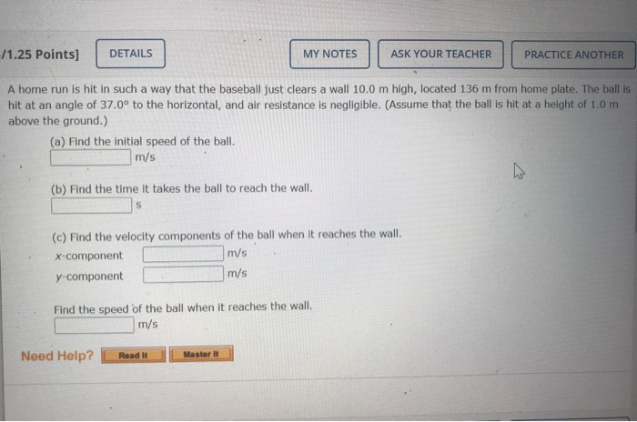 Solved /1.25 Points] DETAILS MY NOTES ASK YOUR TEACHER | Chegg.com