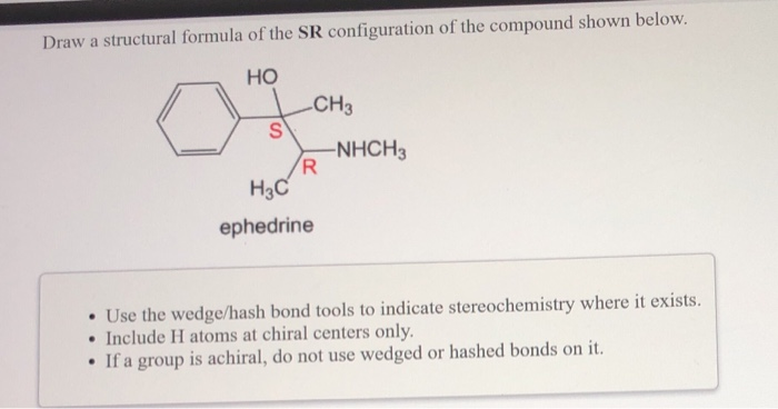 Solved Draw a structural formula of the SR configuration of | Chegg.com