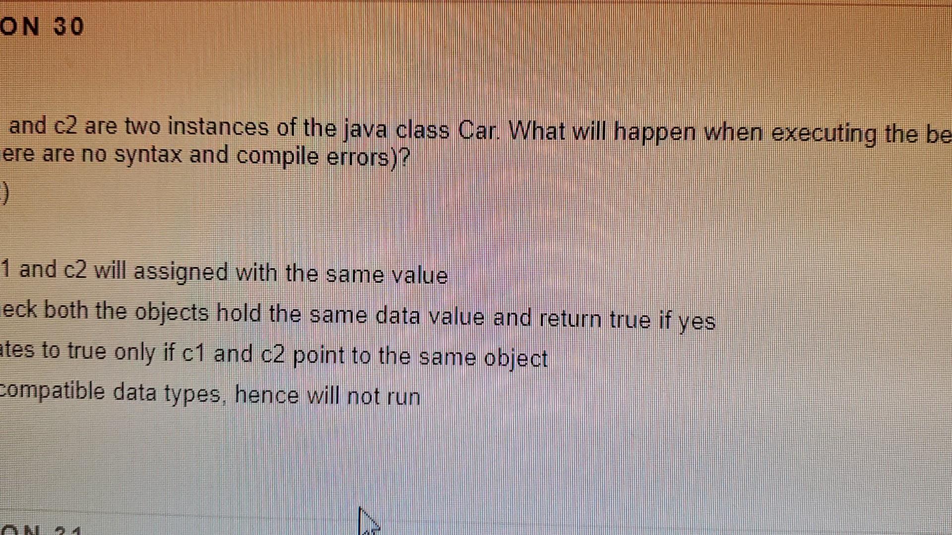 Solved and c2 are two instances of the java class Car. What | Chegg.com