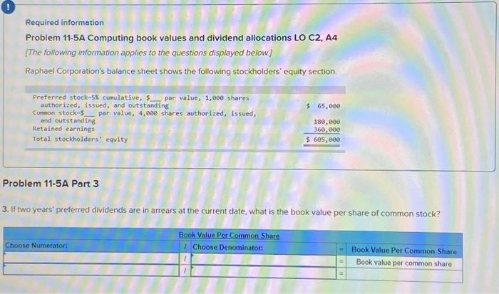 Solved Required information Problem 11-5A Computing book | Chegg.com