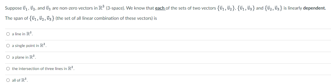 Solved Suppose vec(v)1,vec(v)2, ﻿and vec(v)3 ﻿are non-zero | Chegg.com