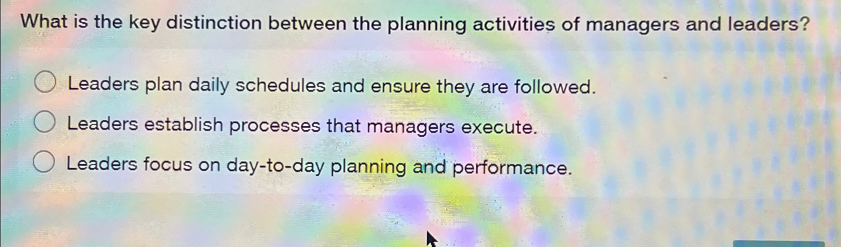 Solved What is the key distinction between the planning | Chegg.com