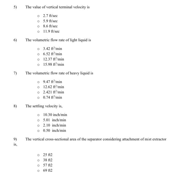 A three-phase vertical separator with baffle plate | Chegg.com