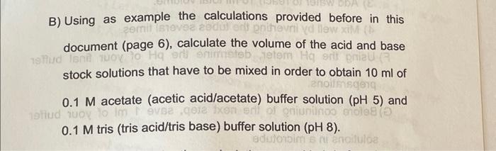 Solved II. 5ml of a 1M tris acid solution in a 15ml plastic | Chegg.com