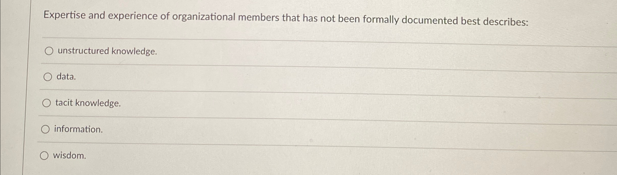 Solved Expertise and experience of organizational members | Chegg.com