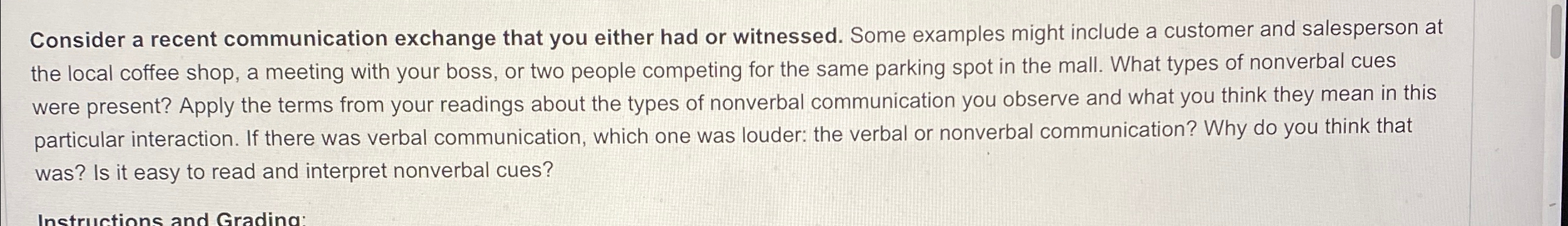 Solved Consider a recent communication exchange that you | Chegg.com