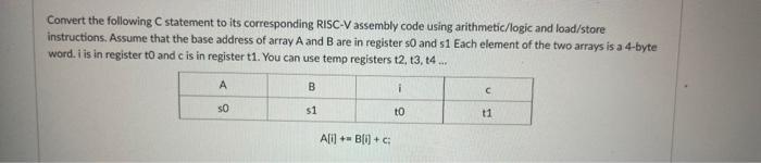 Solved Convert the following C statement to its | Chegg.com