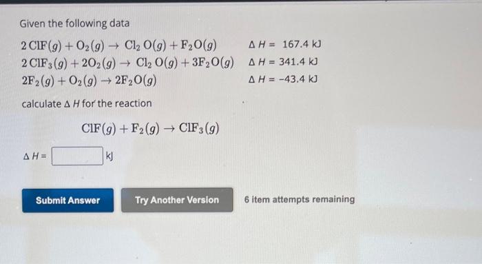Solved Given the following data | Chegg.com