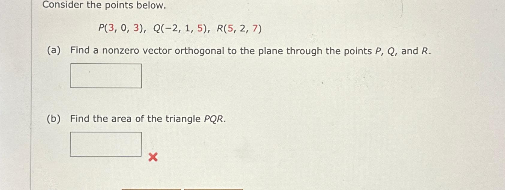 Solved Consider the points | Chegg.com