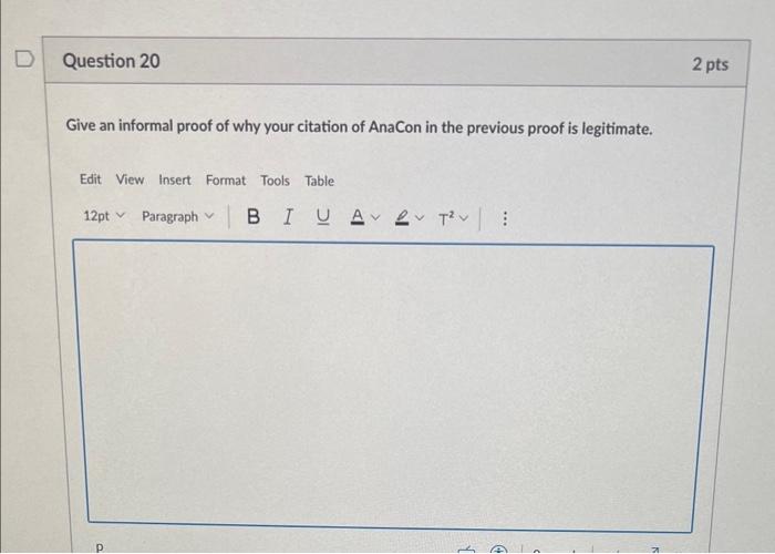Give an informal proof of why your citation of AnaCon | Chegg.com