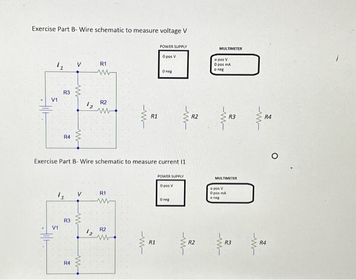 Exercise Part B- Wire schematic to measure voltage V | Chegg.com Exercise Part B- Wire schematic to measure voltage V | Chegg.com