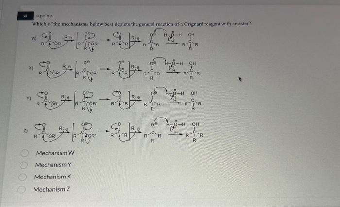 Solved 44 points Which of the mechanisms below best depicts | Chegg.com