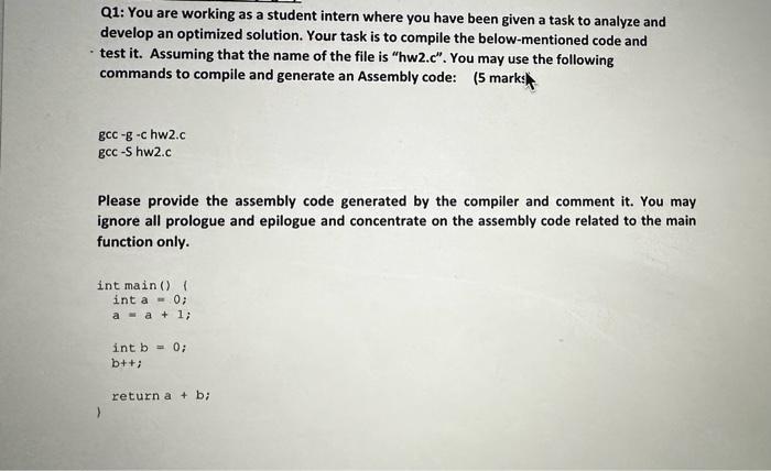 Solved Q1: You are working as a student intern where you | Chegg.com