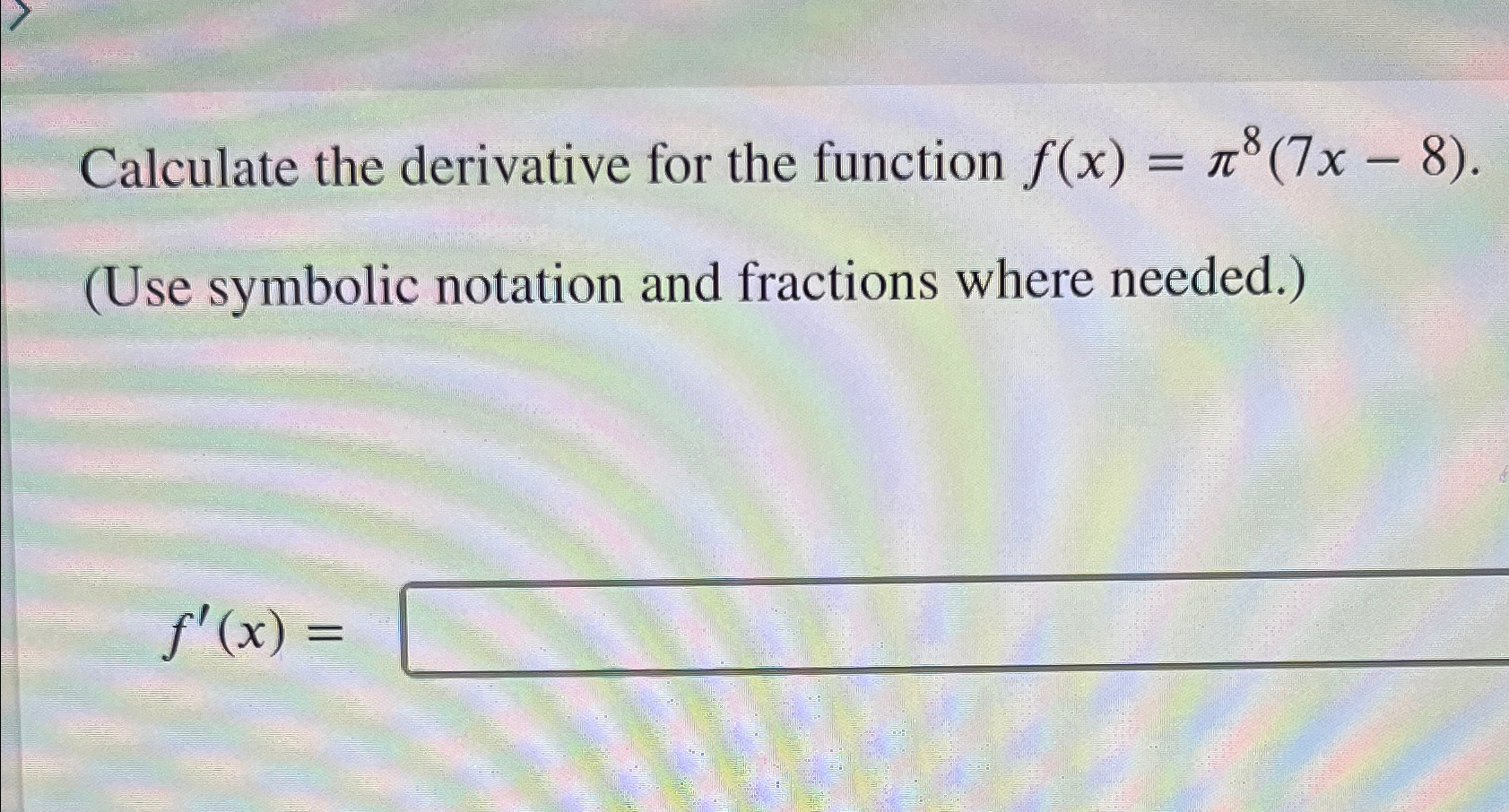 Solved Calculate the derivative for the function | Chegg.com
