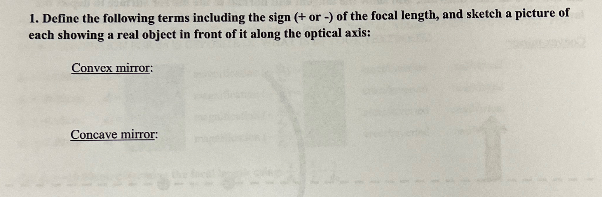 Solved Define the following terms including the sign (+ ﻿or | Chegg.com