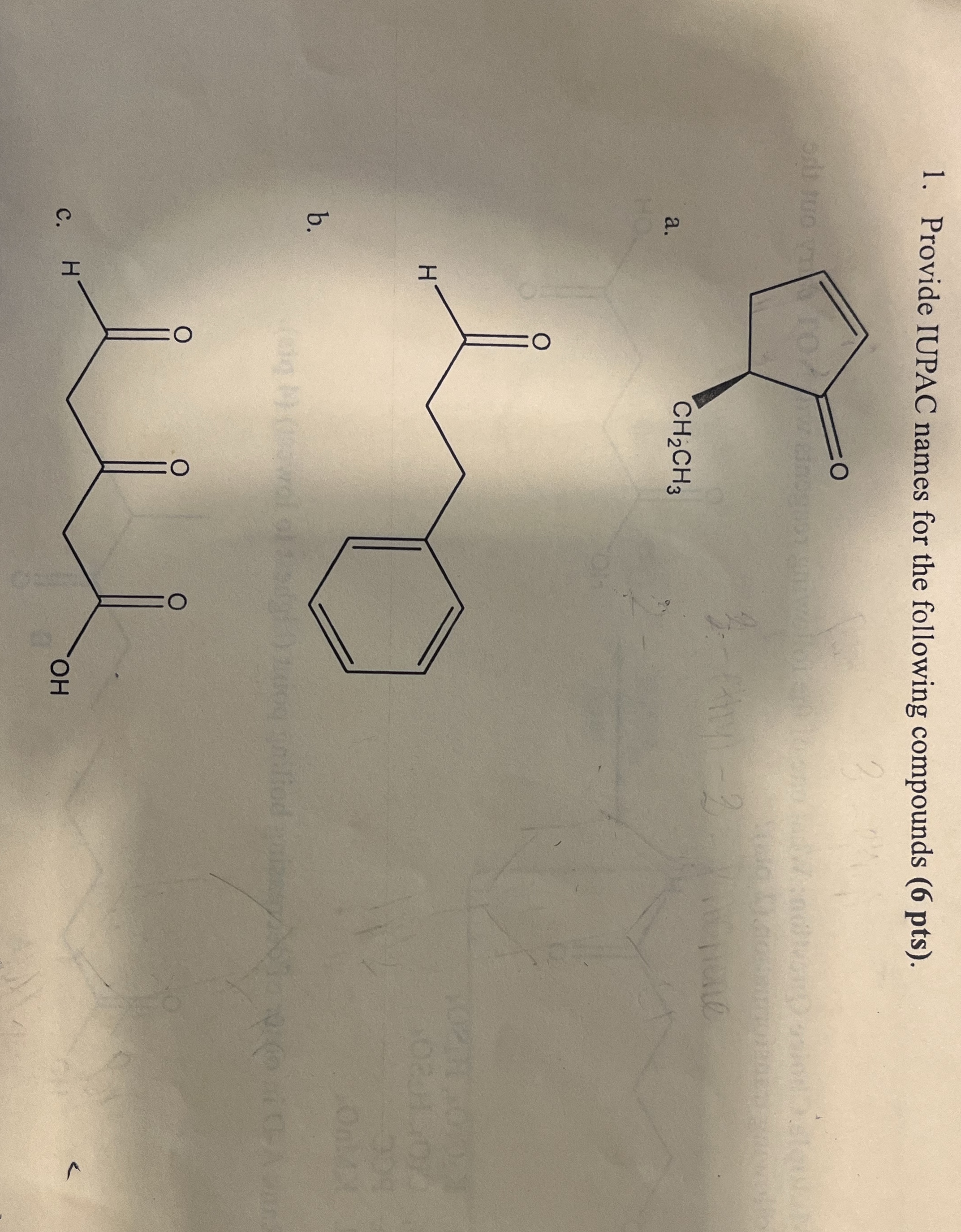Solved Provide IUPAC names for the following compounds | Chegg.com