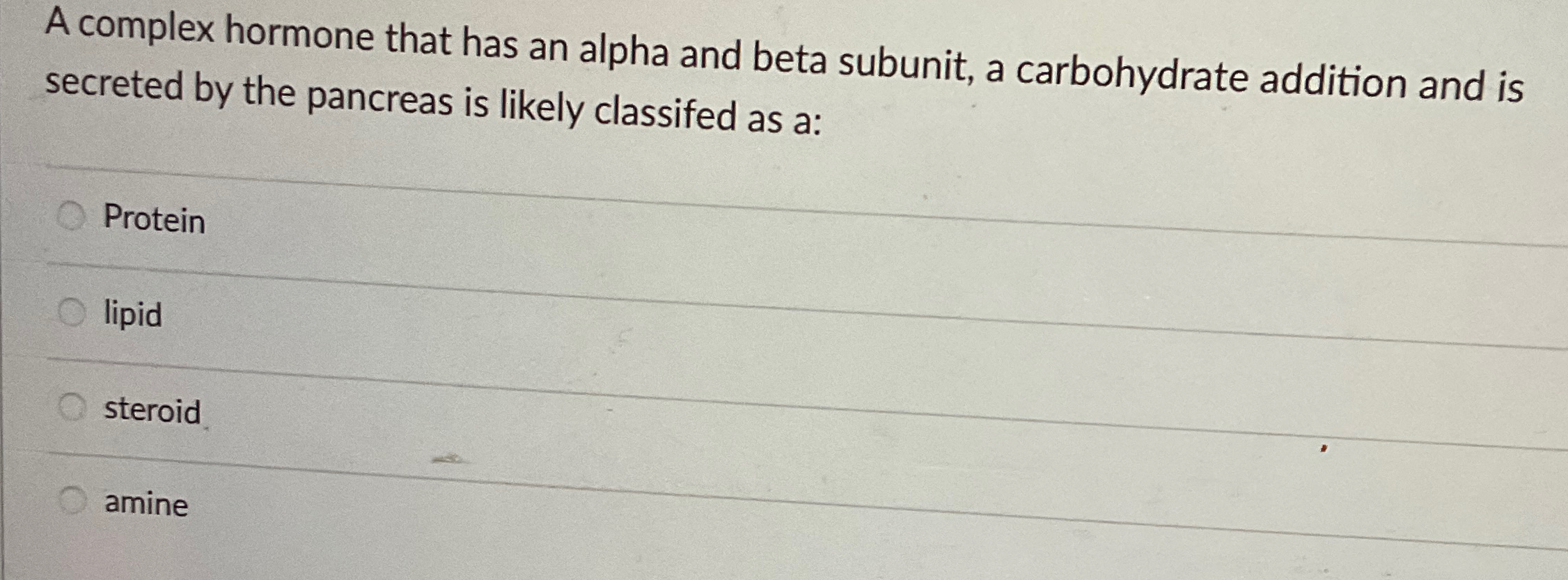 Solved A complex hormone that has an alpha and beta subunit, | Chegg.com