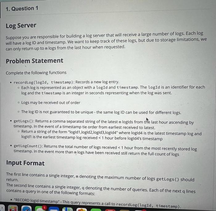 Solved The first line contains a single integer, m denoting | Chegg.com