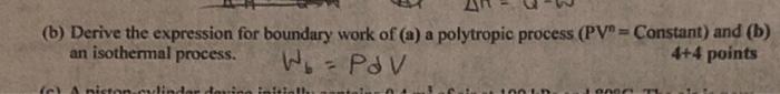 Solved (b) Derive the expression for boundary work of (a) a | Chegg.com