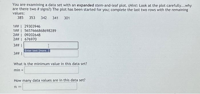 Solved You are examining a data set with an expanded | Chegg.com