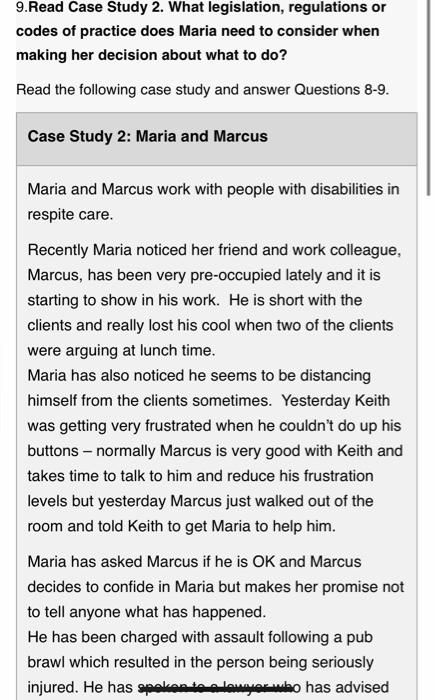 9.Read Case Study 2. What legislation, regulations or | Chegg.com