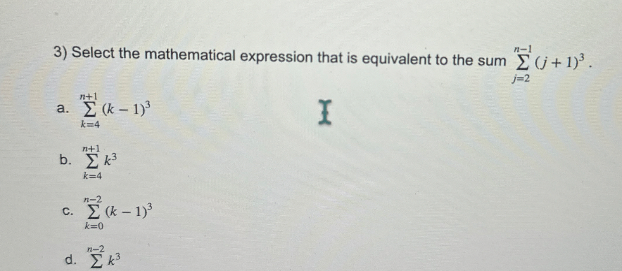 Solved Select the mathematical expression that is equivalent | Chegg.com
