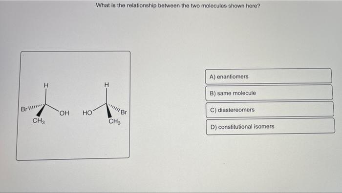 Solved What is the relationship between the two molecules | Chegg.com