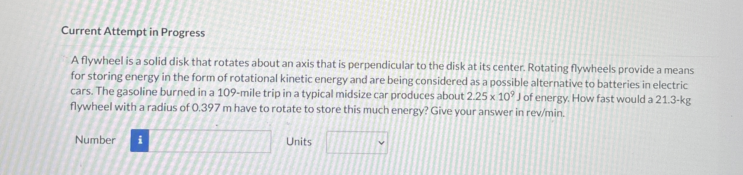 Solved Current Attempt in ProgressA flywheel is a solid disk | Chegg.com