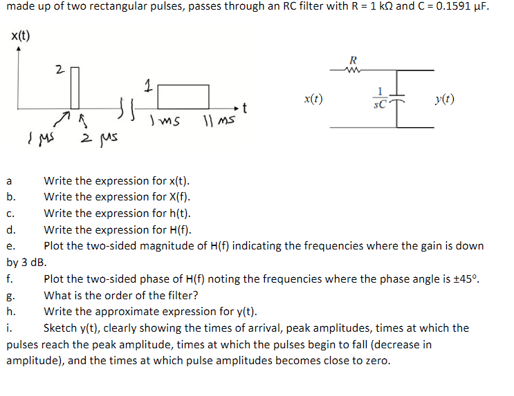 Solved made up of ﻿two rectangular pulses, passes through | Chegg.com
