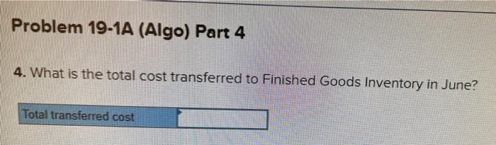 Solved Required information Problem 19-1A (Algo) Computing | Chegg.com