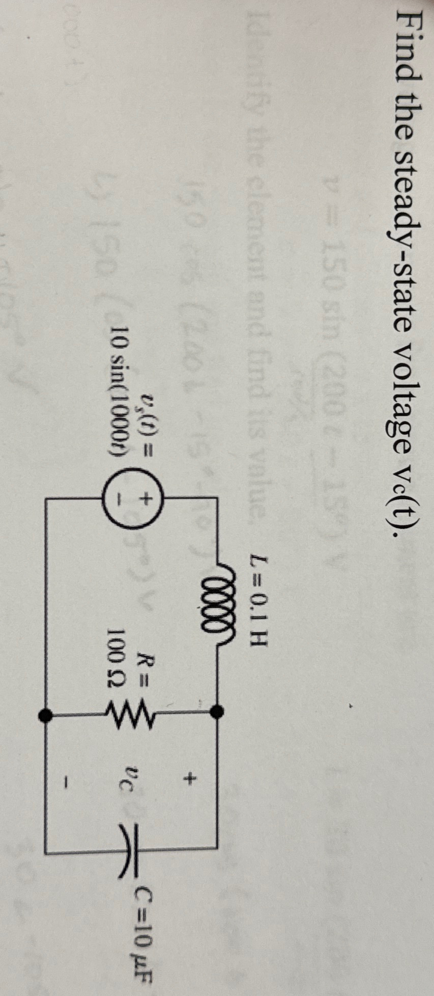 Solved Find the steady-state voltage | Chegg.com