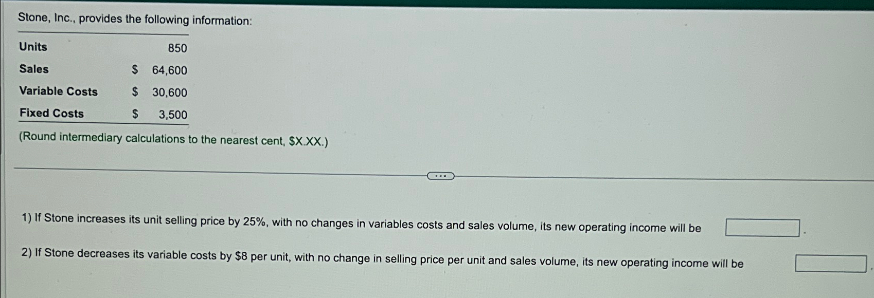 Solved Stone, Inc., provides the following | Chegg.com