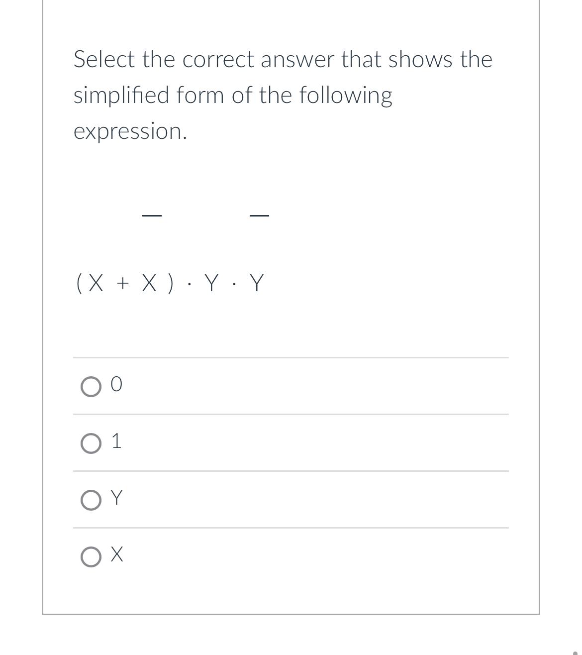 Solved Select the correct answer that shows the simplified | Chegg.com