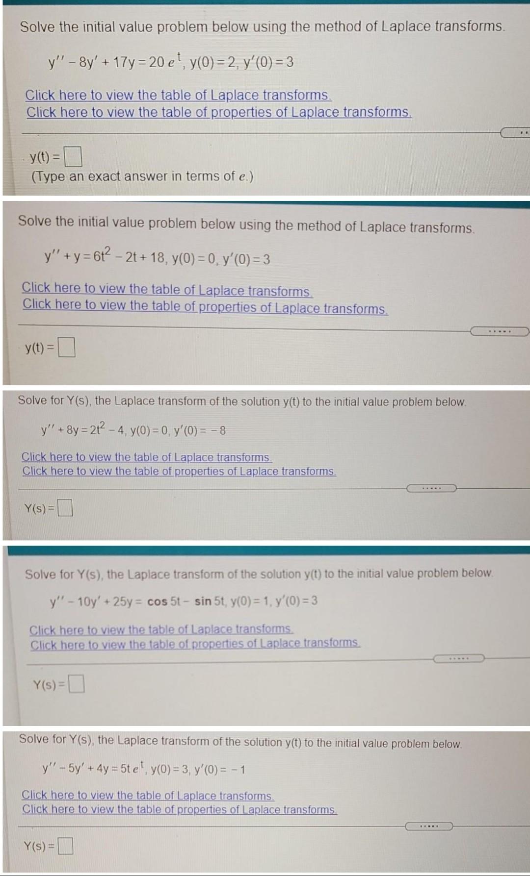 Solved Solve the initial value problem below using the | Chegg.com