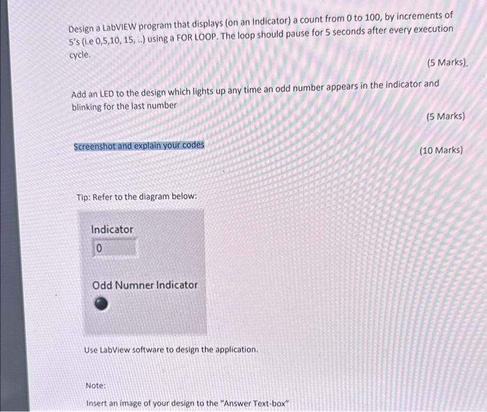 Solved Design a LabVIEW program that displays (on an | Chegg.com