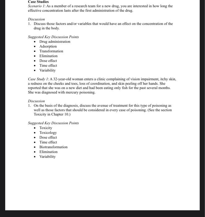 Solved Case Studies Scenario 1: As a member of a research | Chegg.com