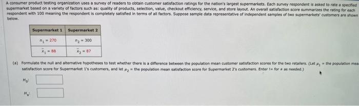 Solved A Consumer Product Testing Organization Uses A Survey