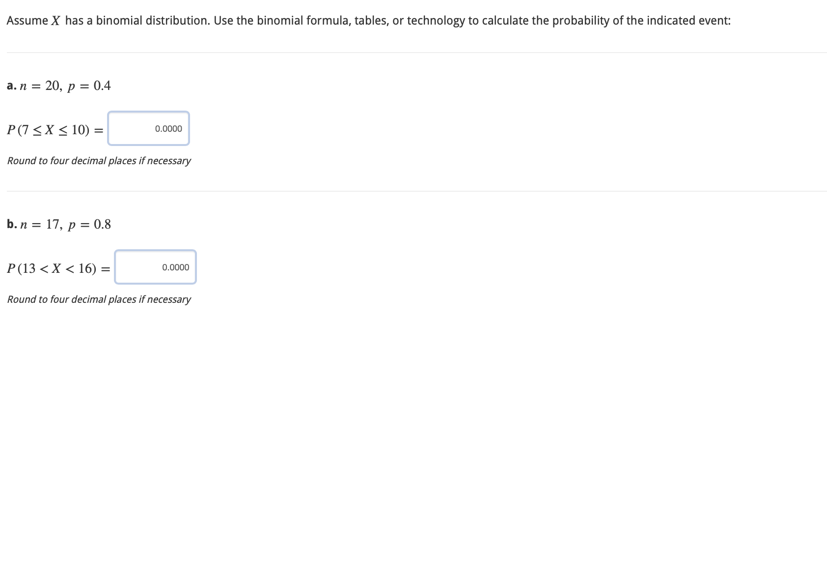 Solved Assume x ﻿has a binomial distribution. Use the | Chegg.com