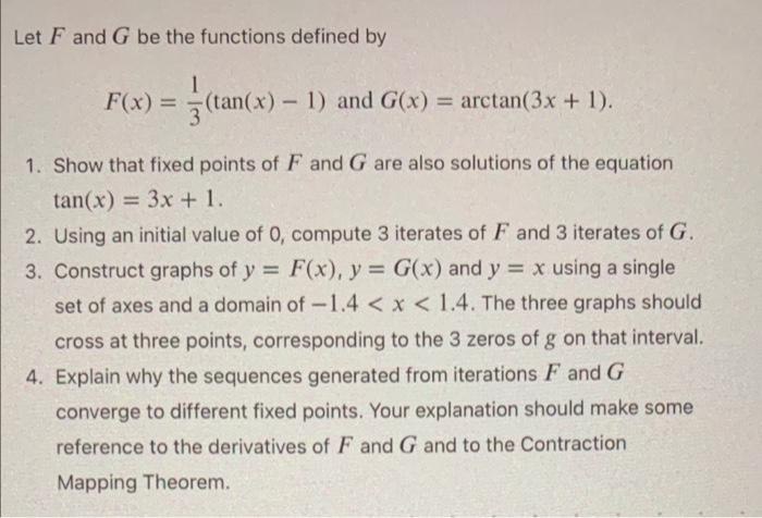 Solved Let F and G be the functions defined by | Chegg.com