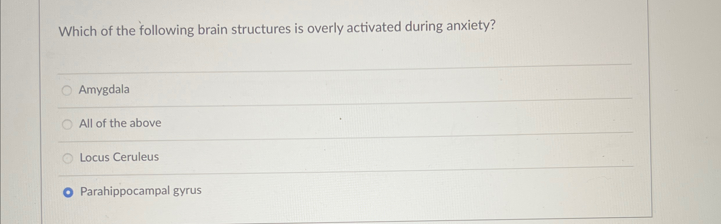 Solved Which of the following brain structures is overly | Chegg.com