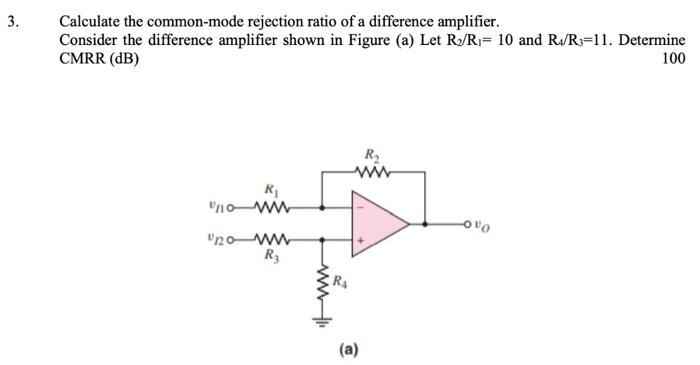 Solved Calculate the common-mode rejection ratio of a | Chegg.com