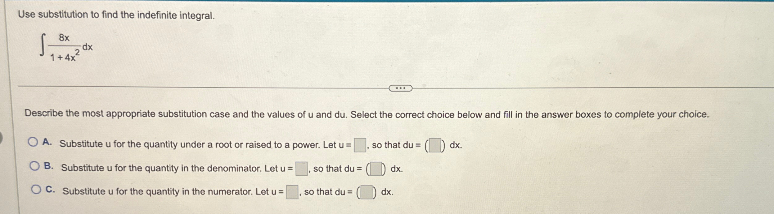 Solved Use substitution to find the indefinite | Chegg.com